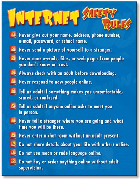 NS3306 Internet Safety Rules Quick-Study Poster - North Star Teacher ...